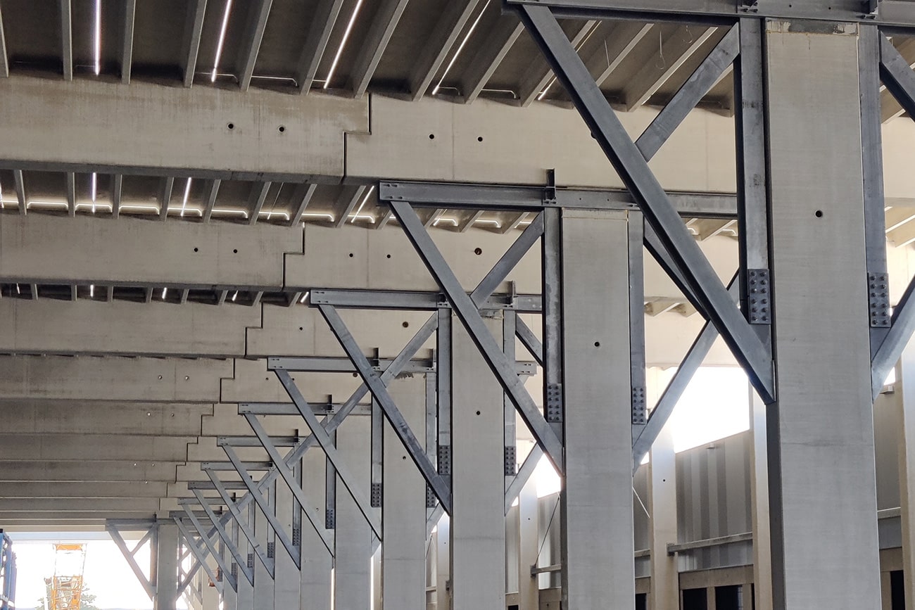 Perfecte aansluiting vanbeton en staal